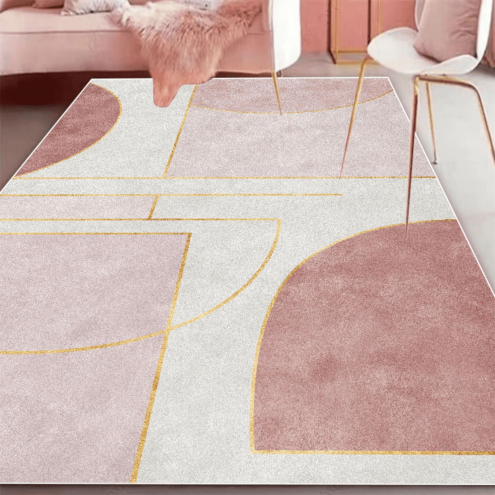 Simple Geometry ration Rugs Living Room Pink Large Carpets Home Sofa ...