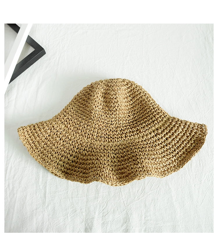 Simple Girl Raffia Sun Hat Wide Brim Floppy Summer Hats For Women Beach ...