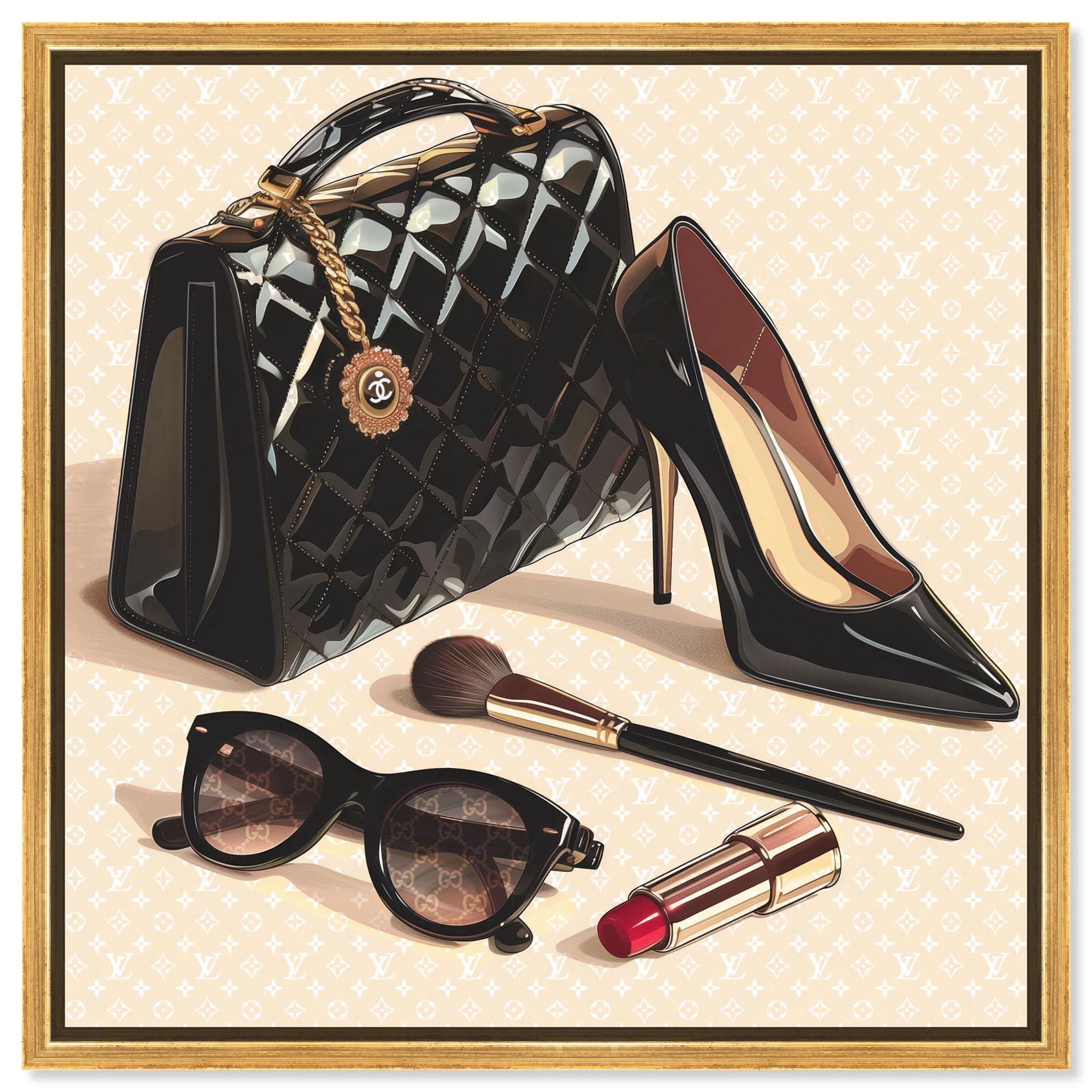 Simple Glam Collection Canvas Glam Art Prints by Art Remedy, Gold Frame ...
