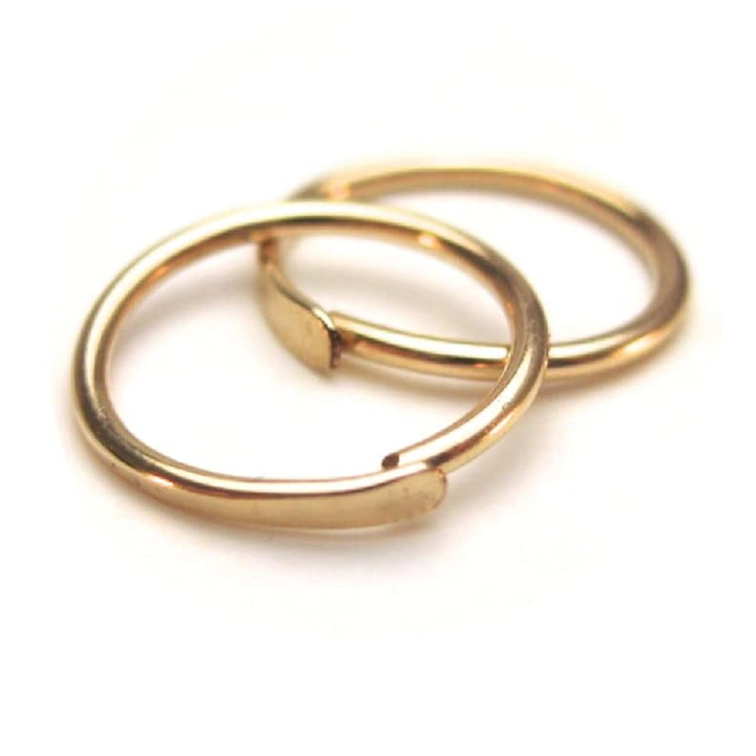 Simple Gold Cartilage Hoops, Upper Ear Piercing, Sleeper Hoops in Gold ...