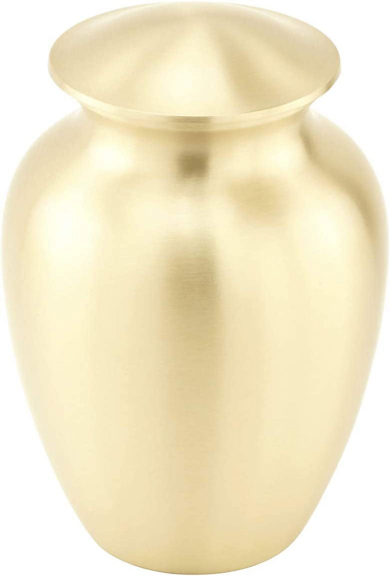 Simple Gold Cremation Urn for Ashes - Small, Brass, Gold Urn, Child Urn ...