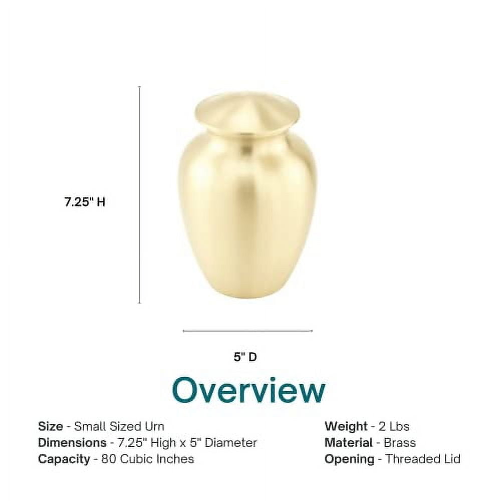 Simple Gold Cremation Urn for Ashes - Small, Brass, Gold Urn, Child Urn ...