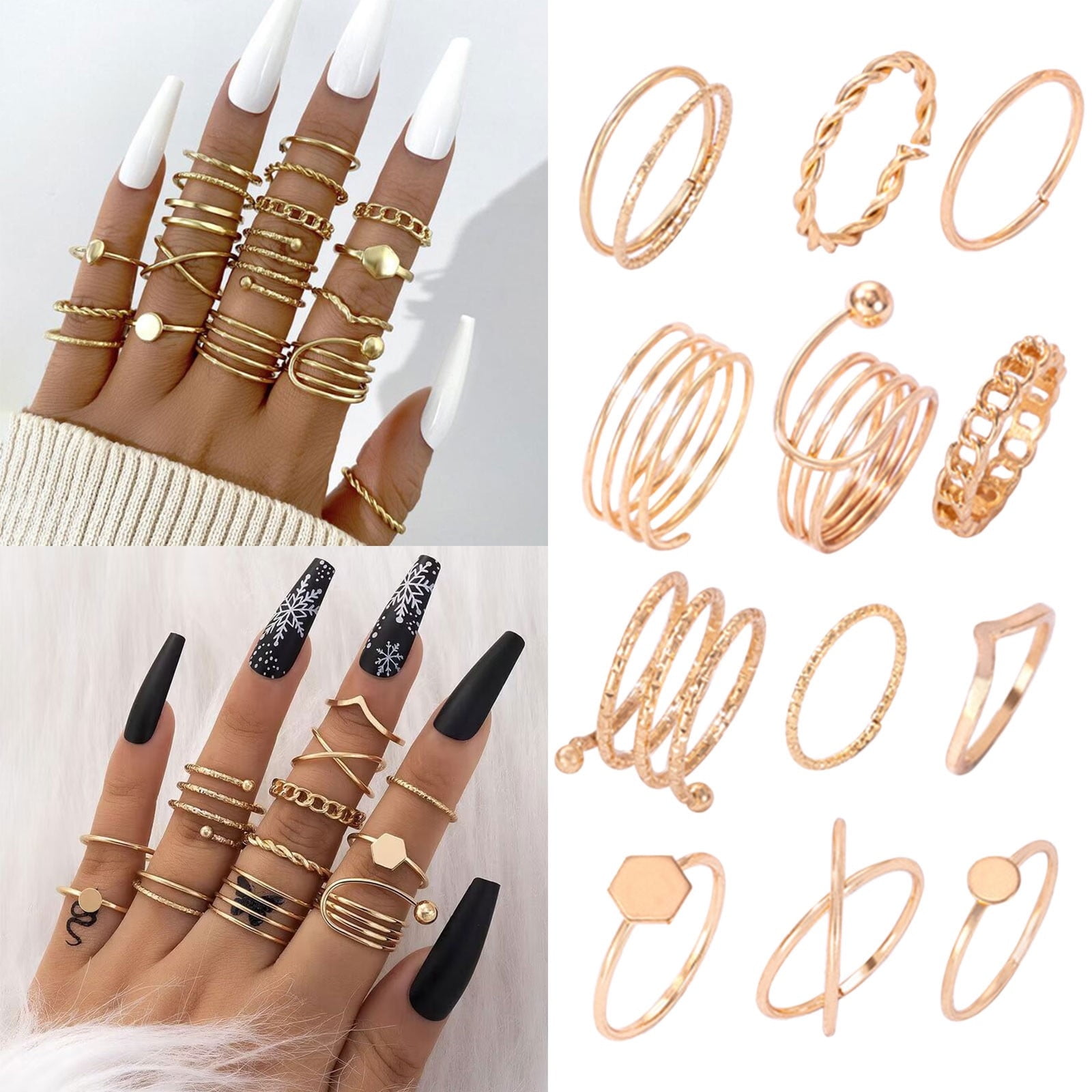 stainless steel rings for women womens gold rings Simple Gold Smooth ...