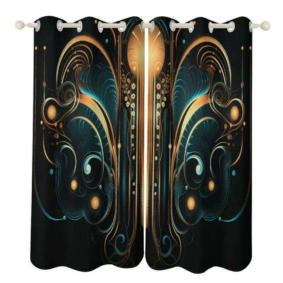 Simple Golden Ripple Modern Window for Living Room Curtains for Child ...