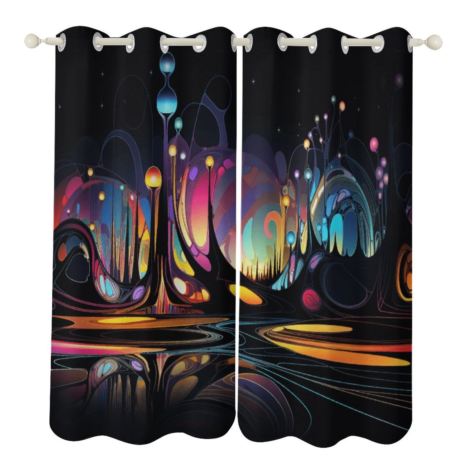 Simple Golden Ripple Modern Window for Living Room Curtains for Child ...