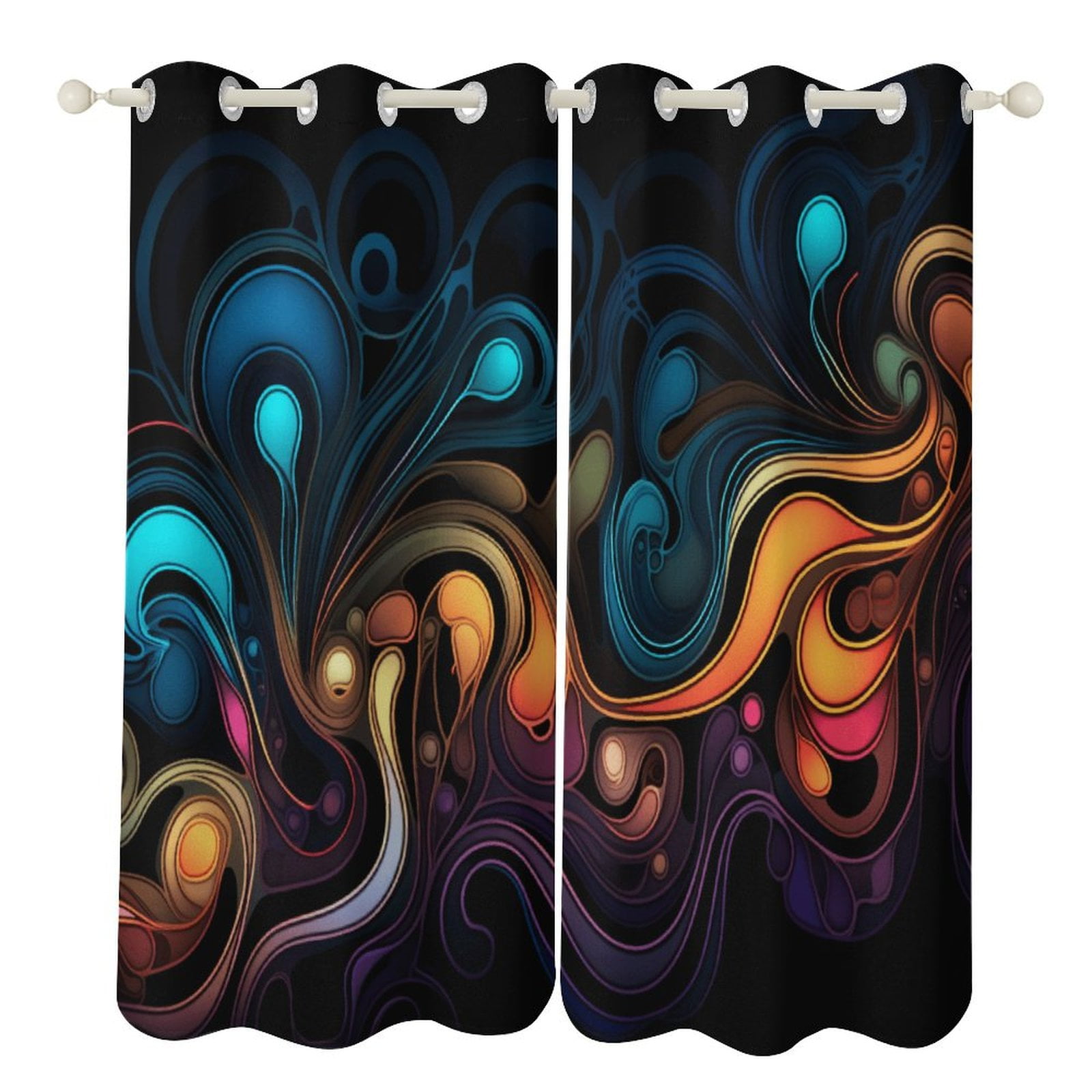 Simple Golden Ripple Modern Window for Living Room Curtains for Child ...