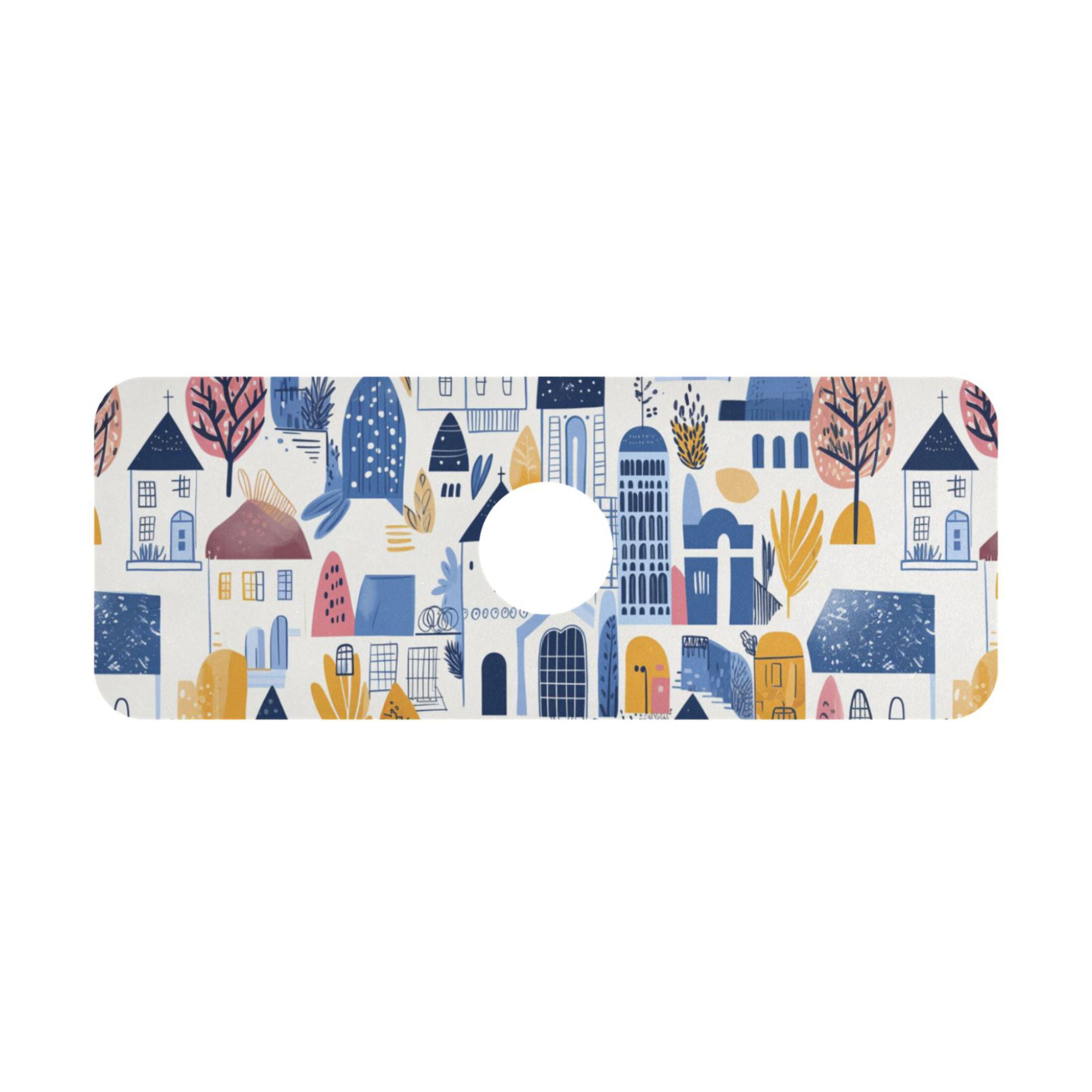 Simple Graffiti Painting Kitchen Sink Splash Guard, Silicone Sink ...