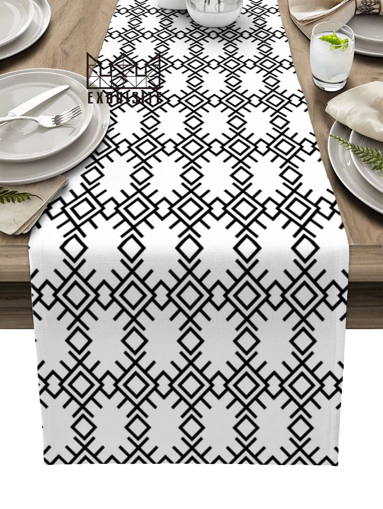 Simple Graphics Boho Style Table Runner ration Home r Dinner Table ...