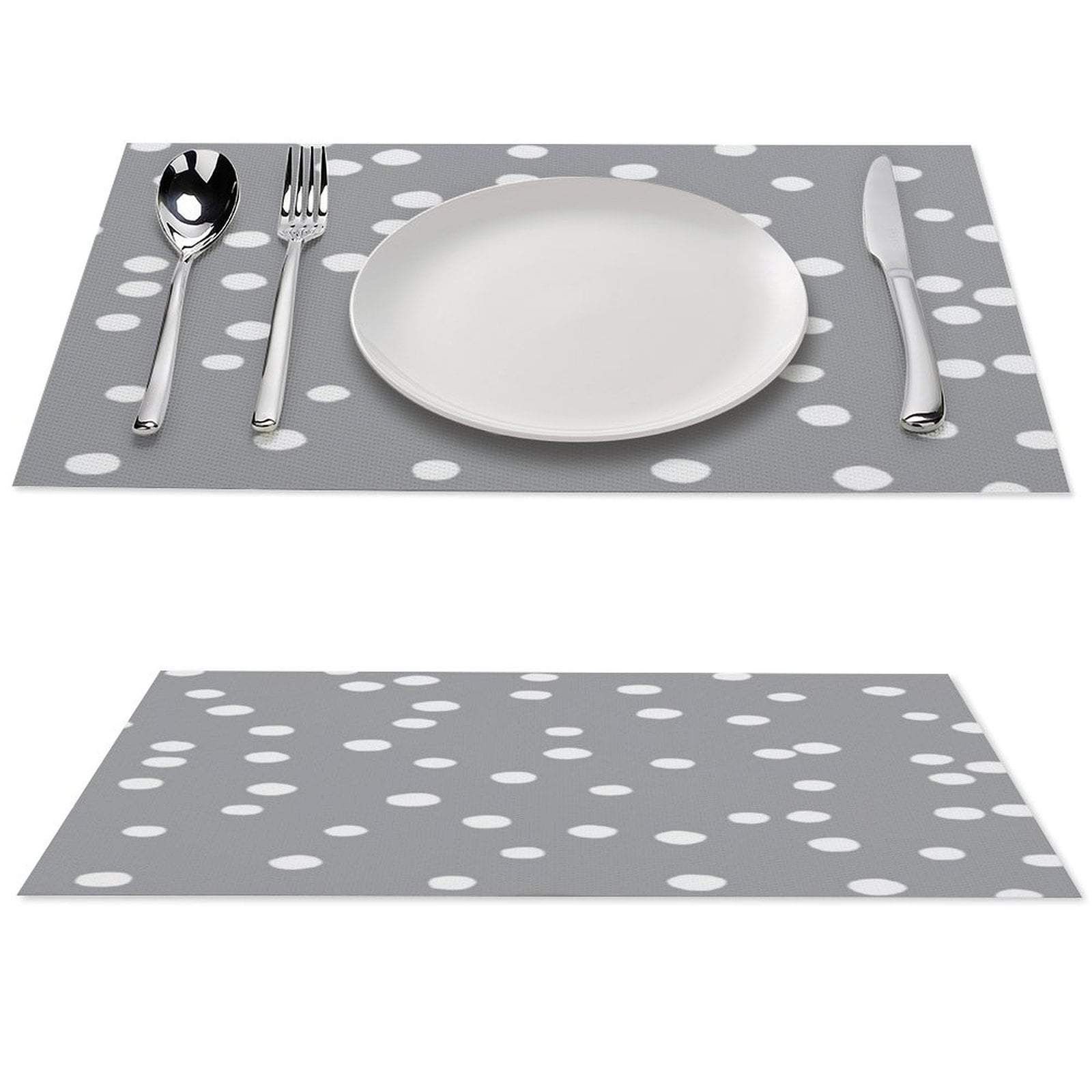 Simple Gray And White Polka Dots PVC Waterproof Place Mats Placemats ...