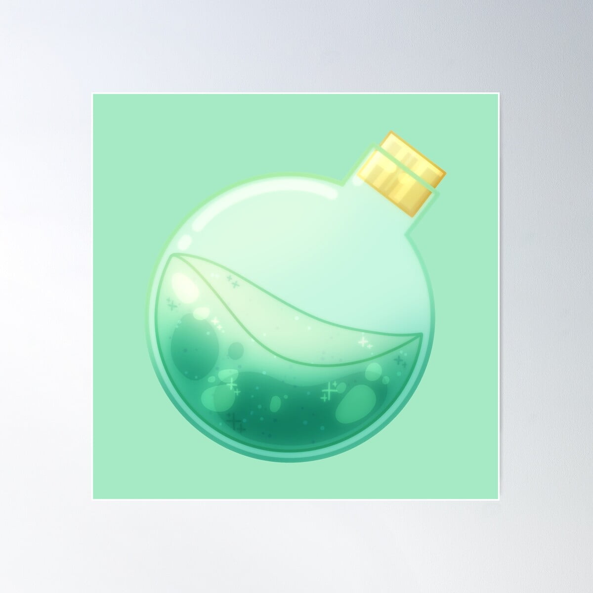 Simple Green Potion Poster Wall Art, Modern Wall Decor For Living Room ...