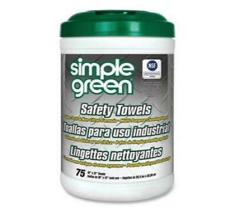 Simple Green Safety Towels, 10 x 11 3/4, 75/Canister, 6 per Carton ...