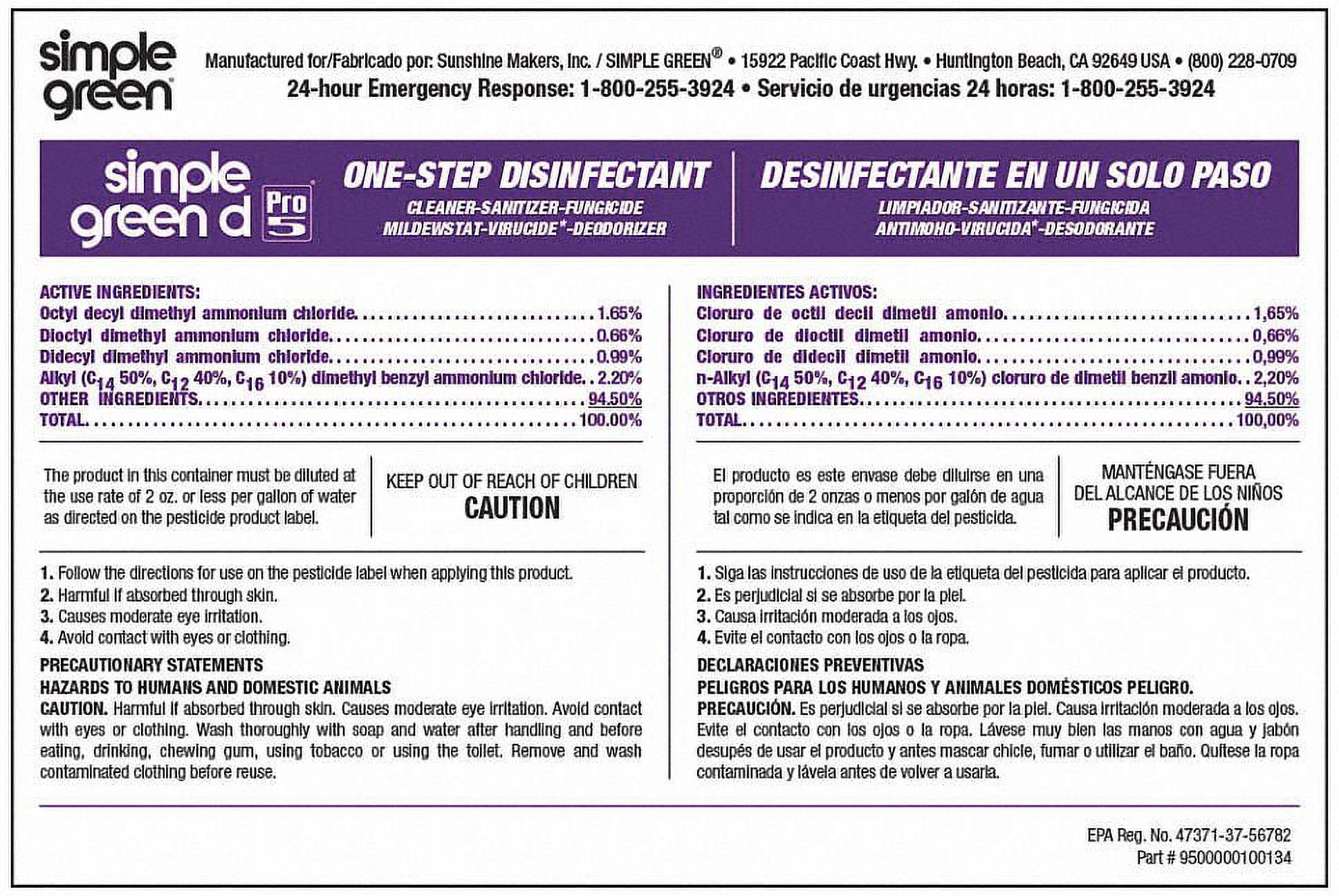 Simple Green Secondary Bottle Label,Paper,PK10 9510001000134 - Walmart.com