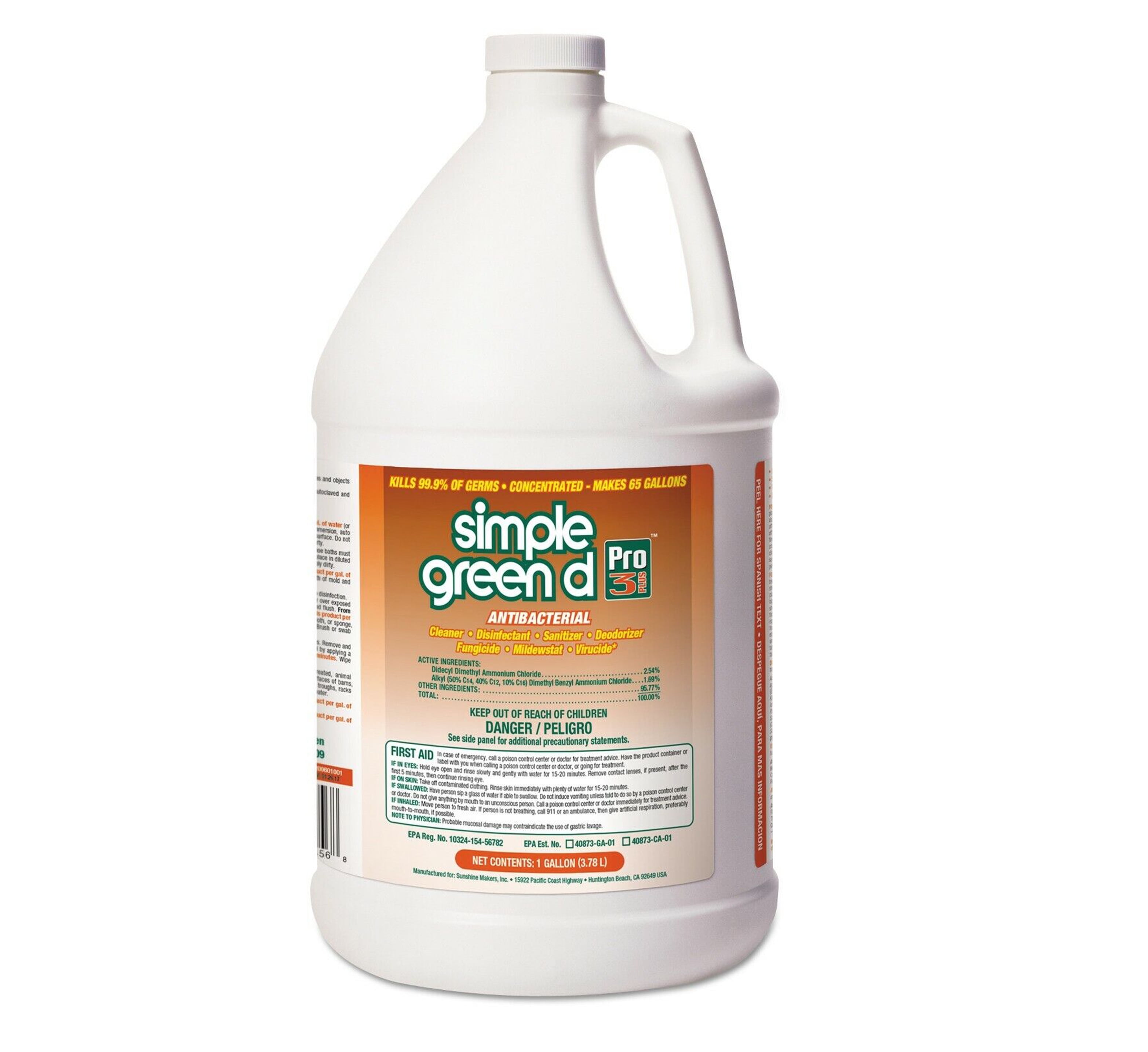 Simple Green dPro 3 Plus Disinfectant Antibacterial Concentrate / 2 ...