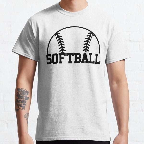 Simple Half Softball with Threads/Stitches over Bold word "Softball" in ...
