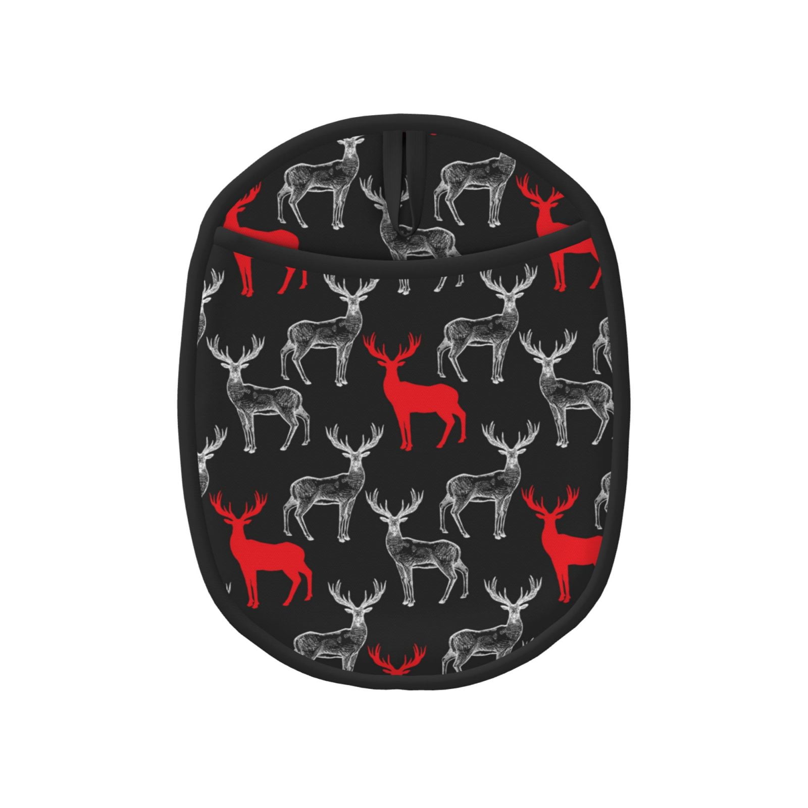 Simple Hand Painted Deer Red White Pot Holders for Kitchen - Heat ...
