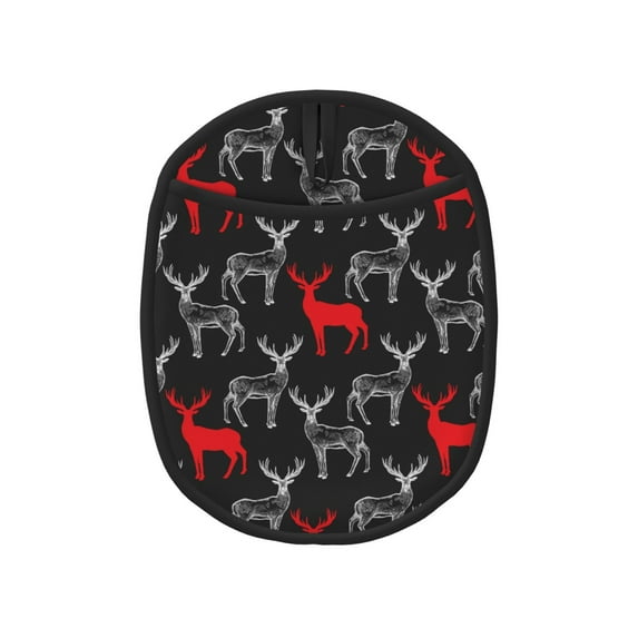Simple Hand Painted Deer Red White Pot Holders for Kitchen - Heat ...