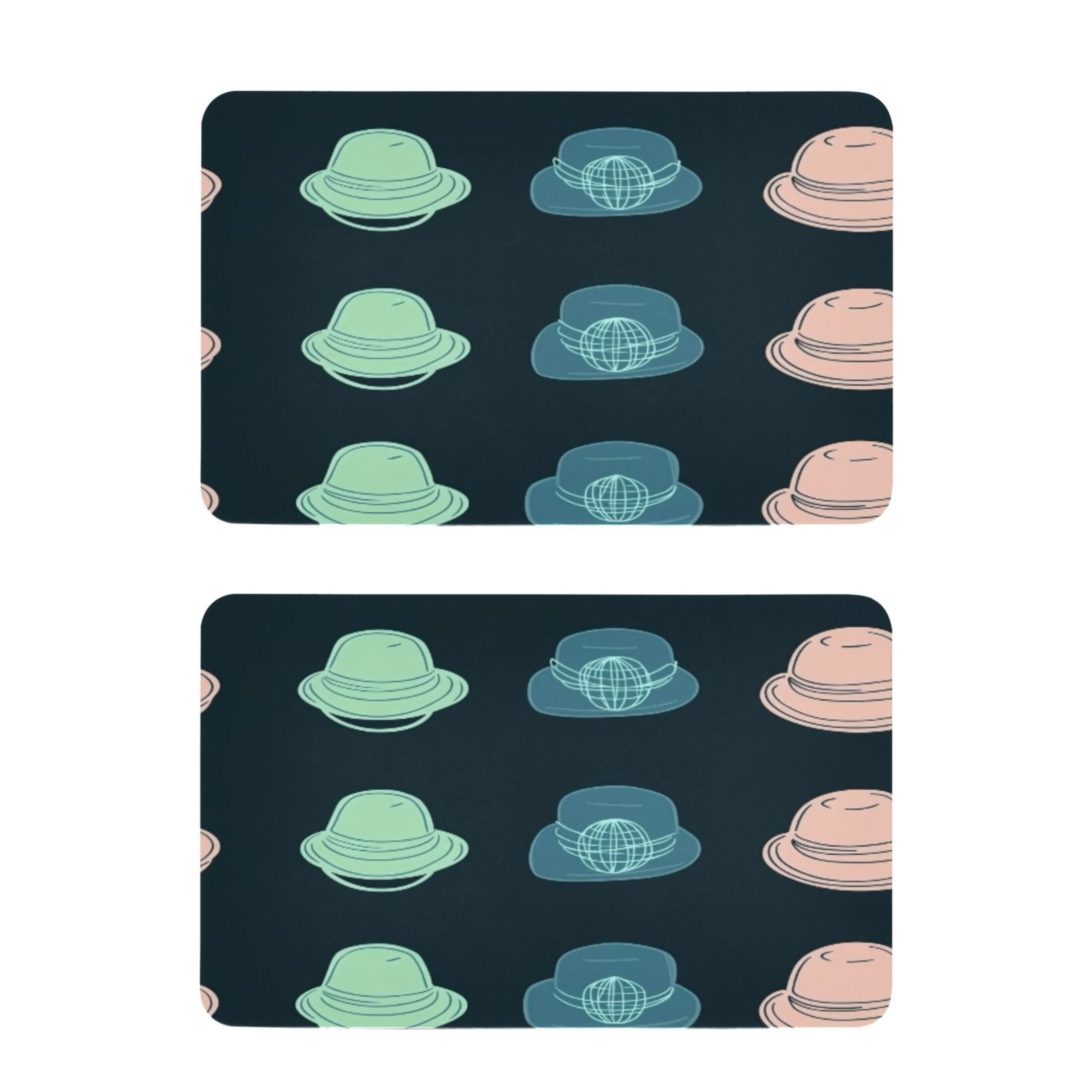 Simple Hat Pattern Design 2 Pack 4x2.5 Inch Magnetic Stickers Thick and ...