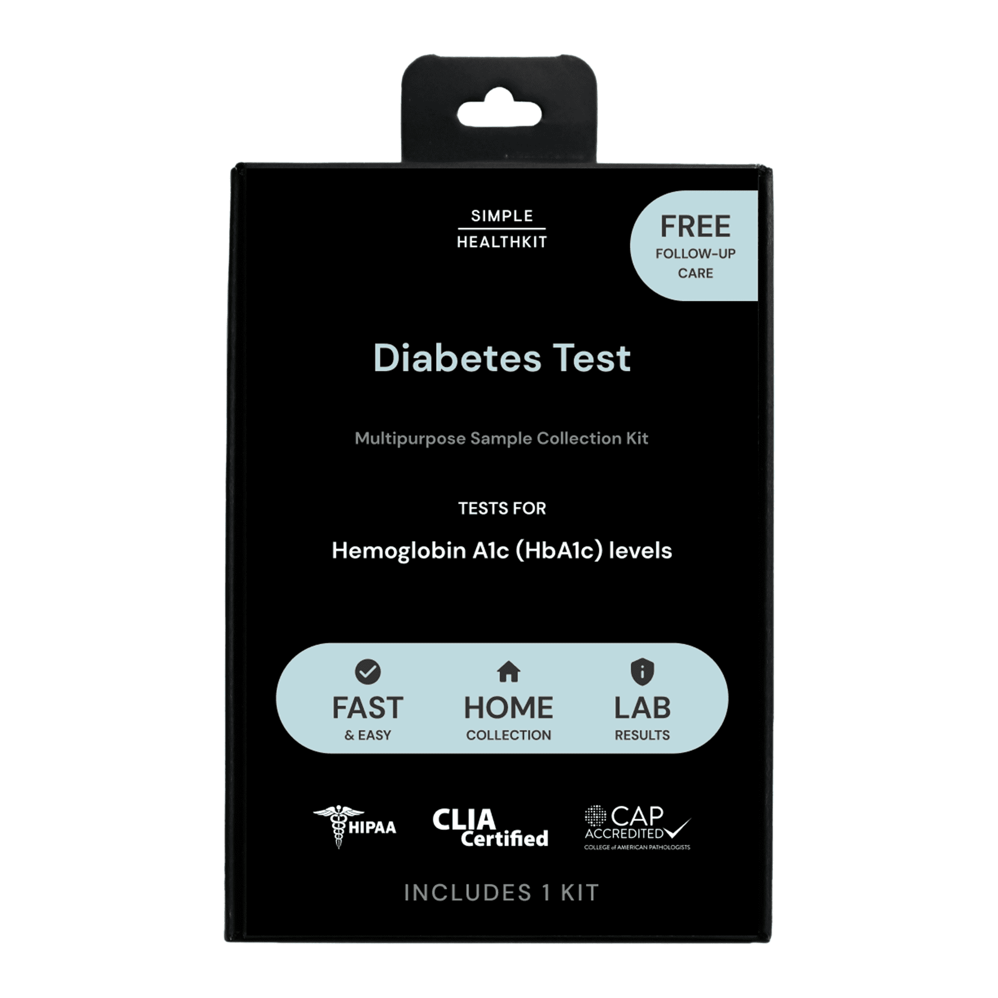 Simple HealthKit At-Home Diabetes Test Kit for Hemoglobin A1c (HbA1c ...