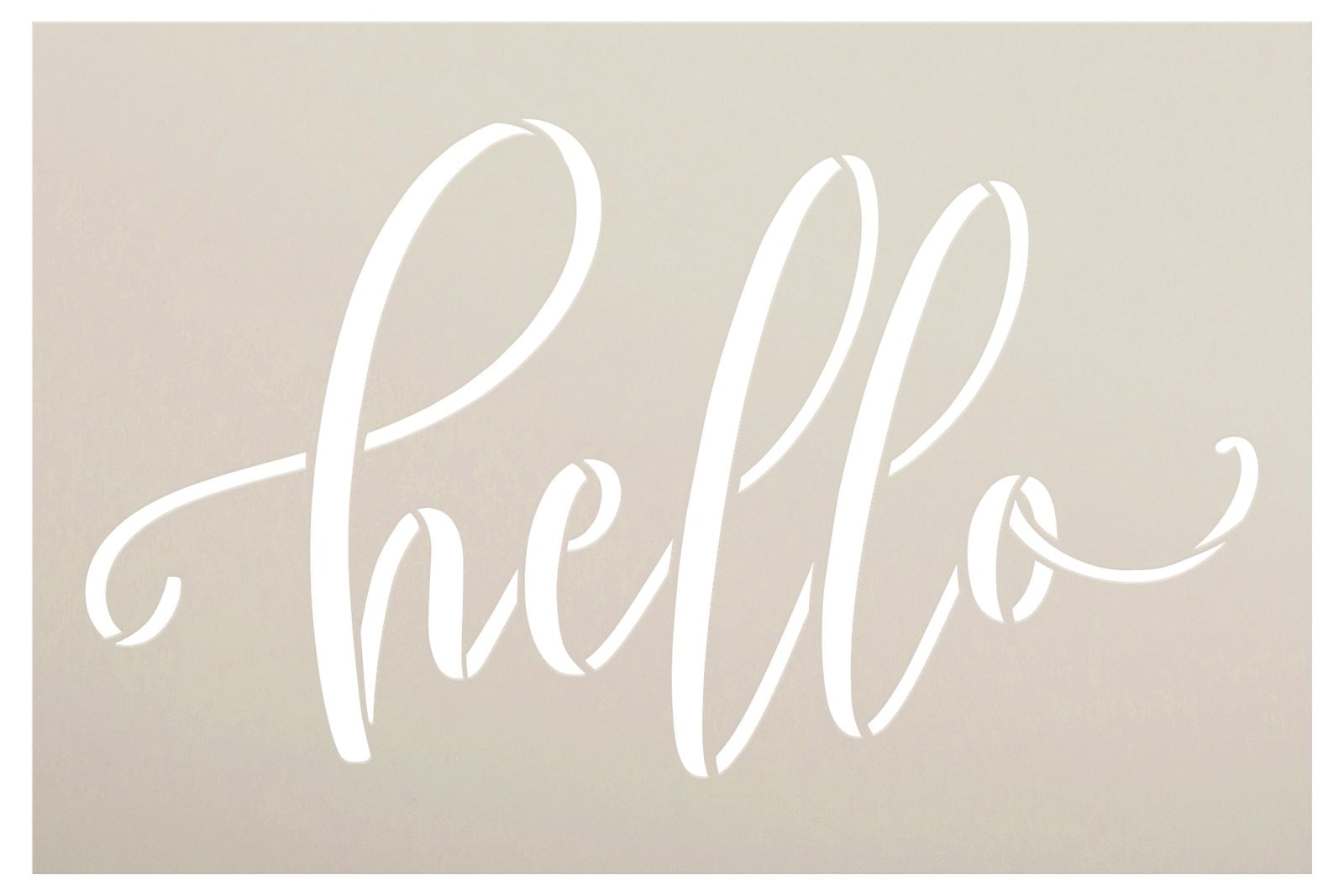 Simple Hello Script Stencil by StudioR12 Craft DIY Farmhouse Home Decor ...