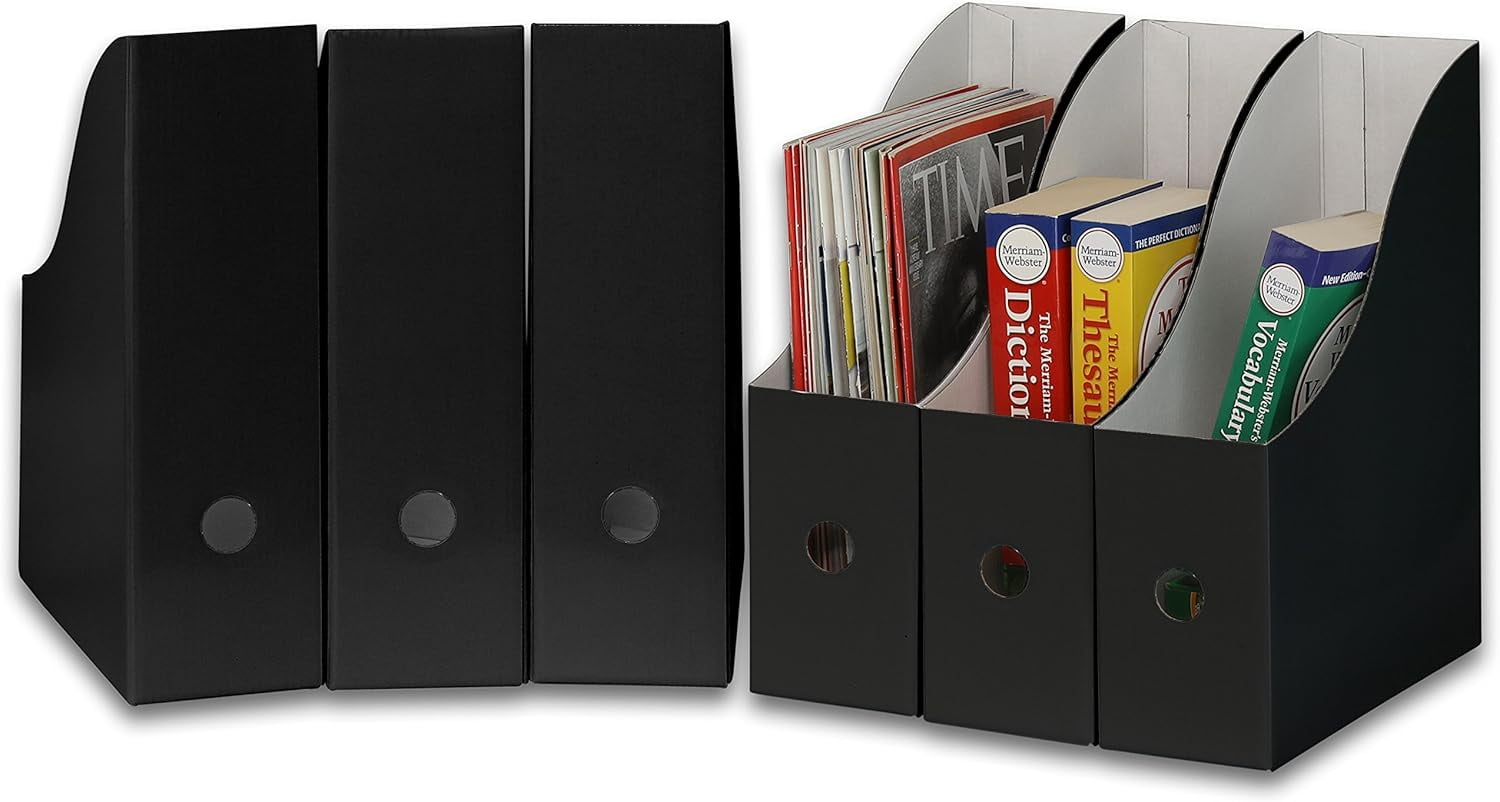 Simple Home Black Magazine File Storage Box (6 Pieces) - Walmart.com