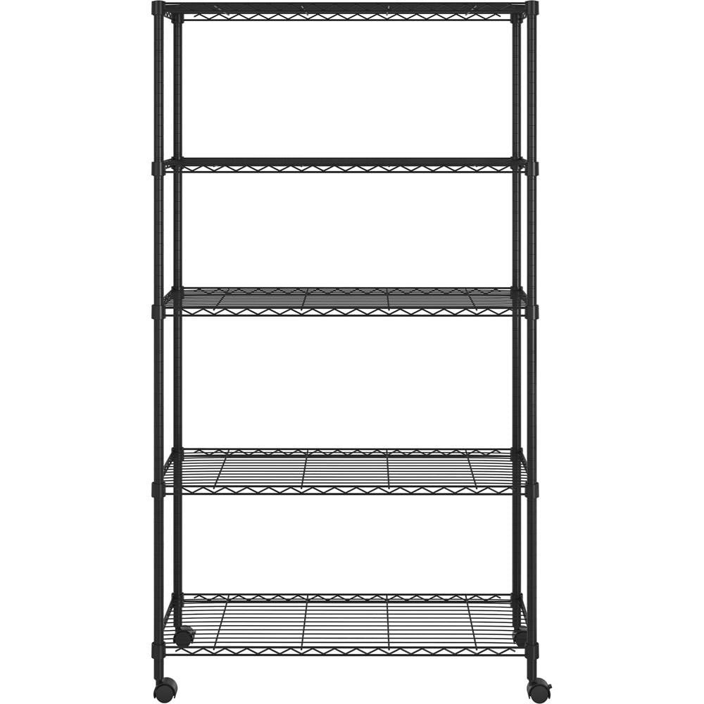 Simple Houseware 2 PACK Rolling 5-Tier 65"H Storage Shelves Wire Rack ...