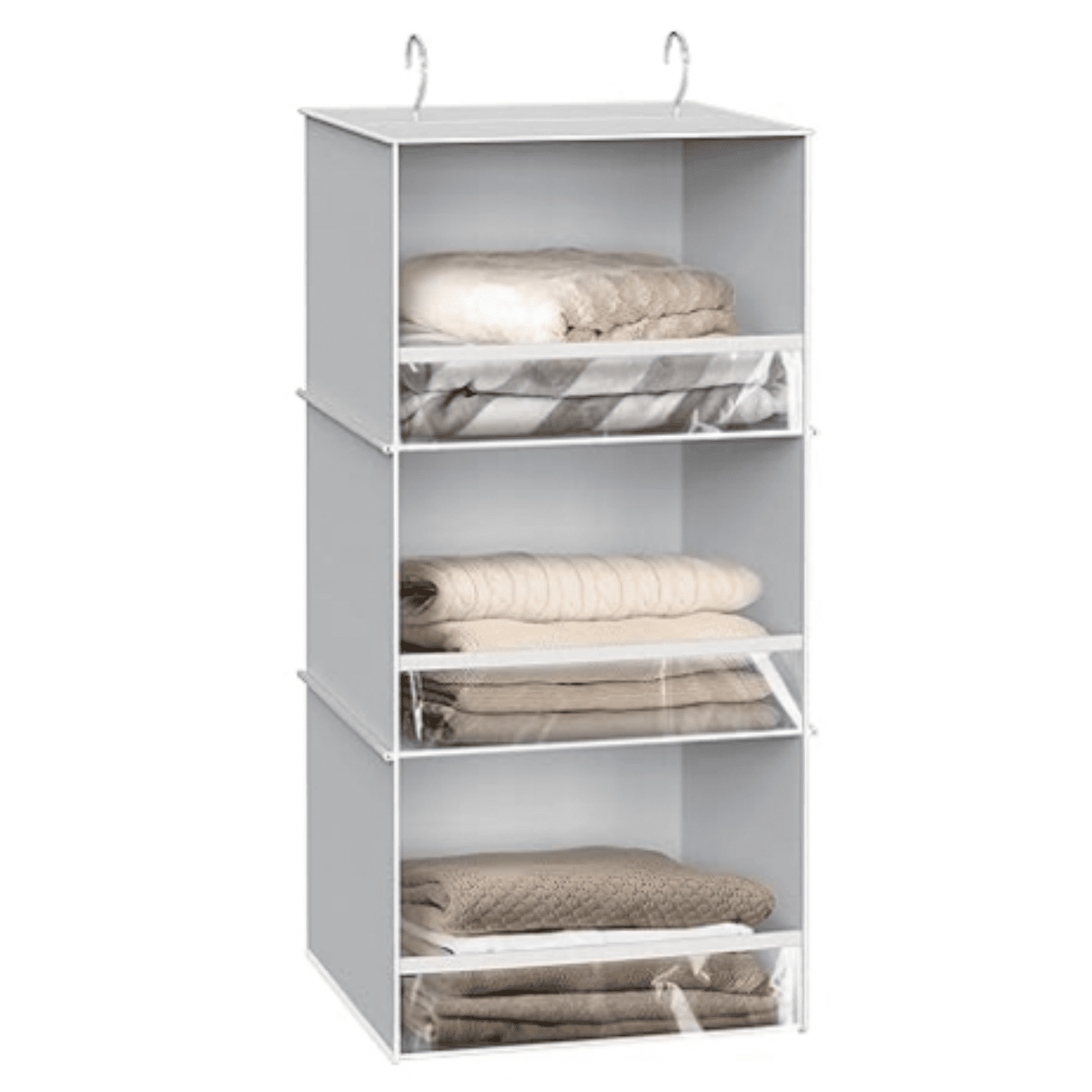 Simple Houseware 3 Shelf Hanging Closet Organizer with Front Stopper ...