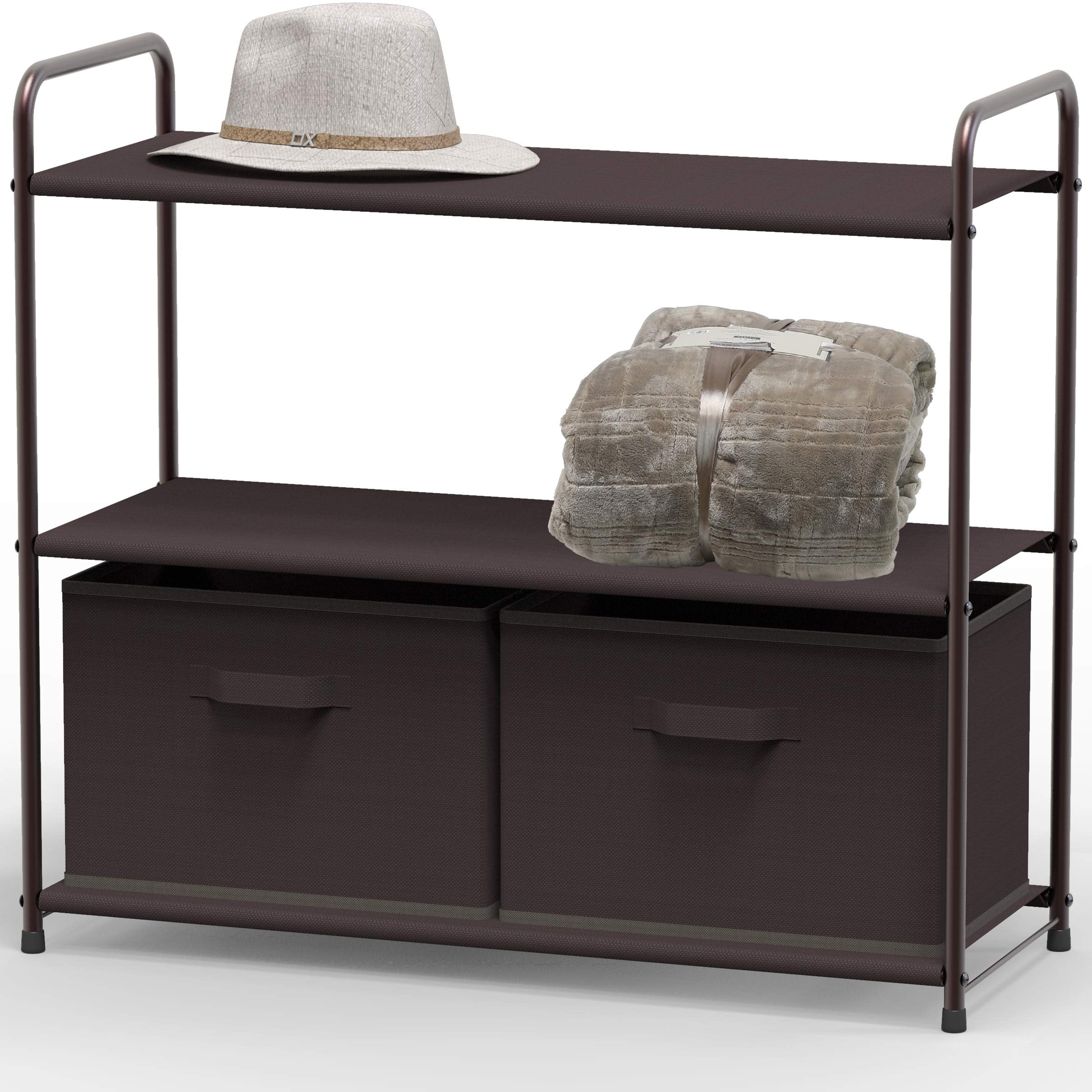 Simple Houseware 3-Tier Closet Storage Organizer Units with 2 Drawers ...