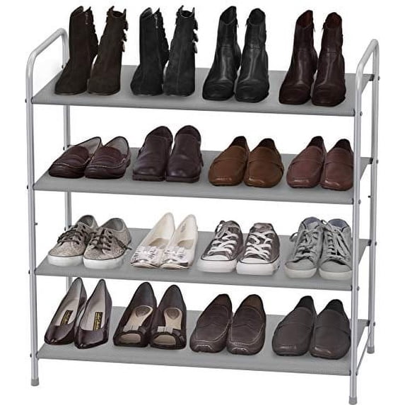 Simple Houseware 4-Tier Metal Shelf Shoe Rack Storage Organizer for 20 ...