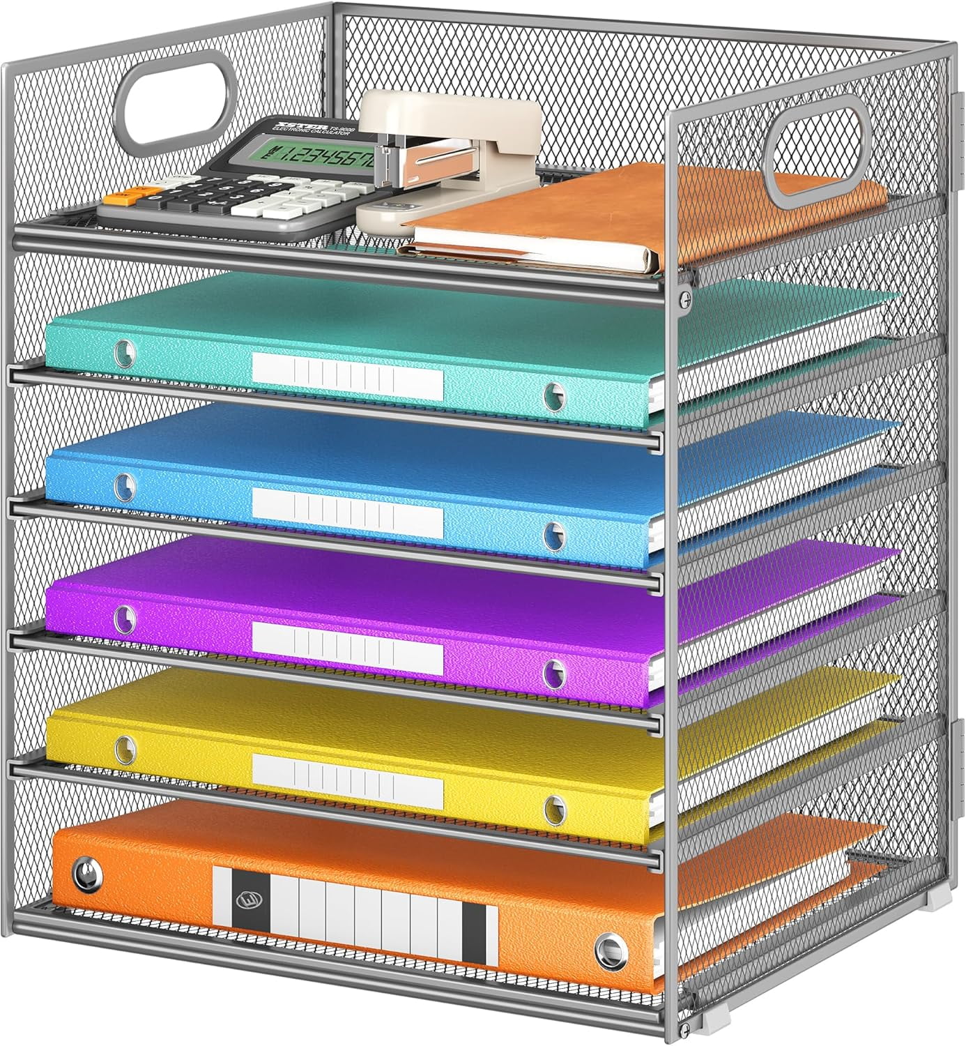 Simple Houseware 6 Trays Desk Document File Tray Organizer with ...