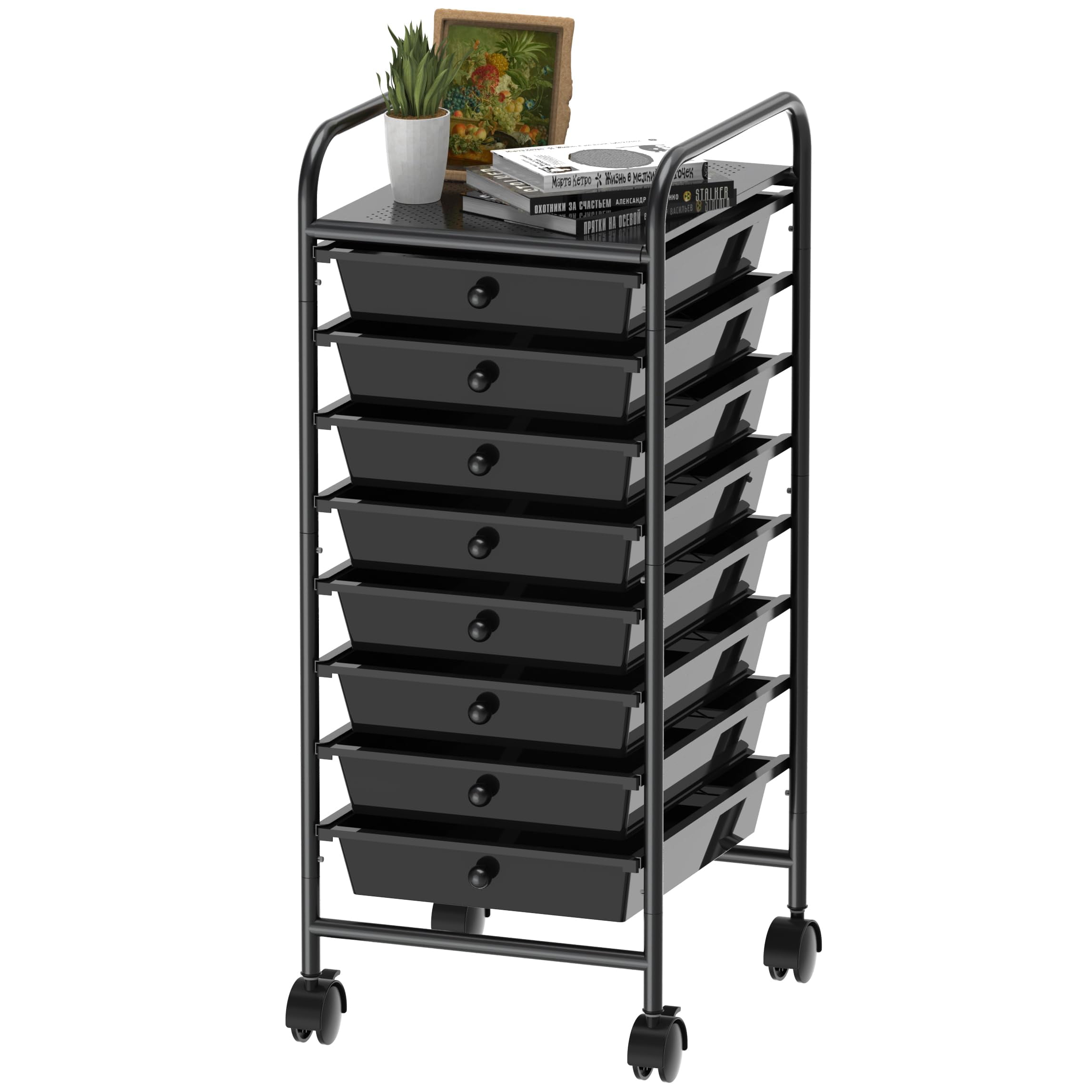 Simple Houseware 8-Drawers Rolling Storage Cart, Black - Walmart.com