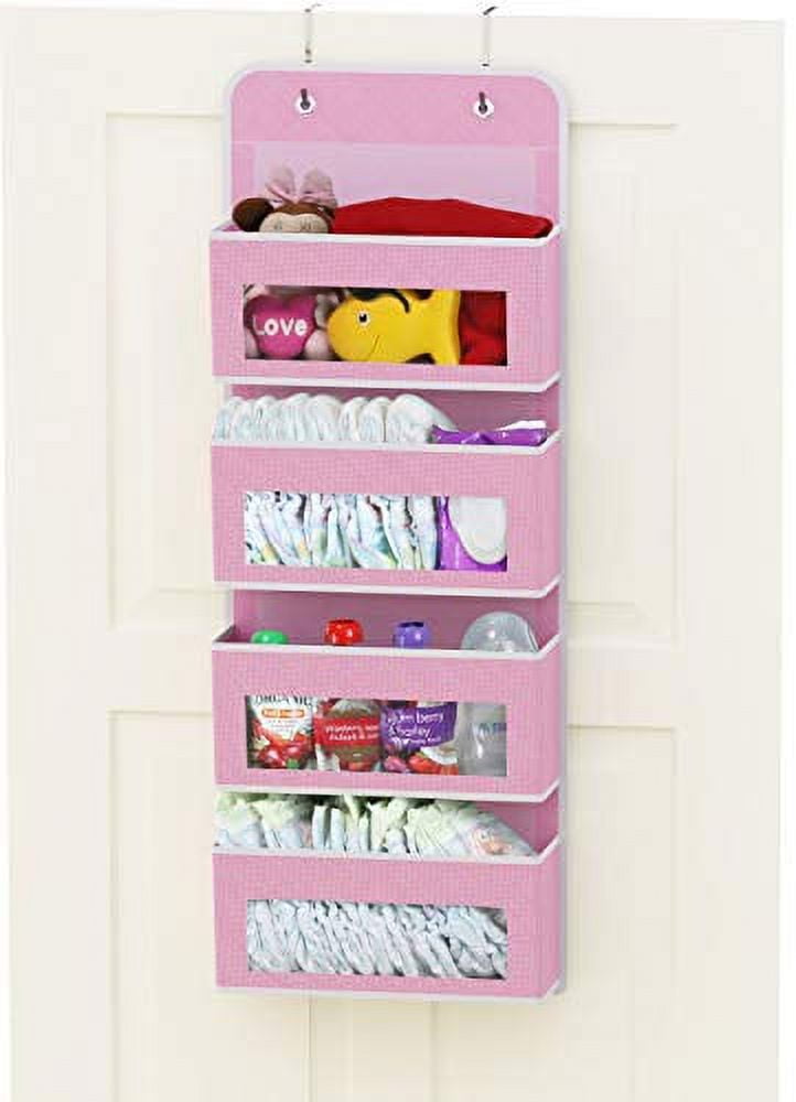 Simple Houseware Baby Over The Door Hanging Organizer Storage, 4 Clear ...