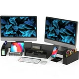 Simple Houseware Dual Monitor Stand Riser with Drawer, Black - Computer ...