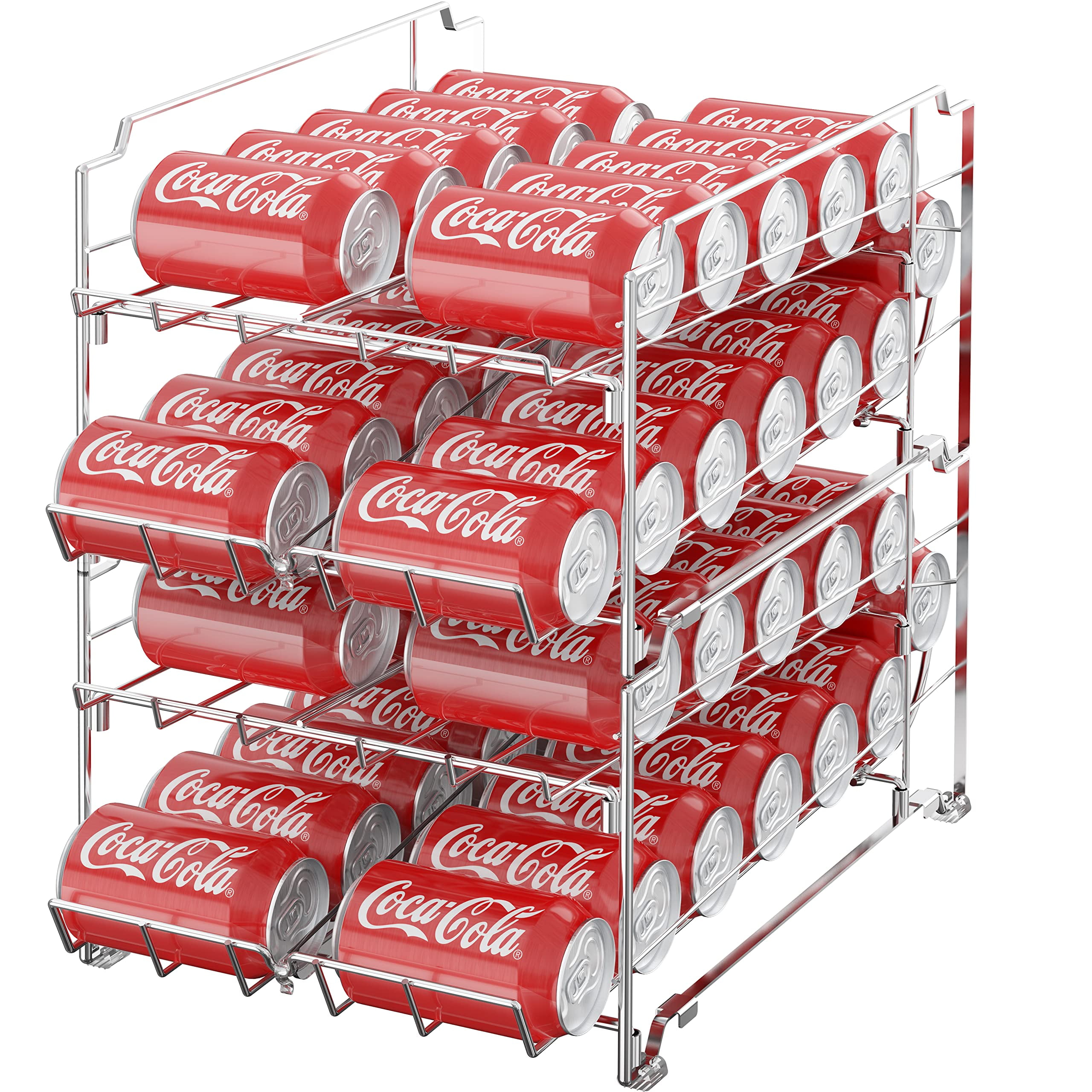 Simple Houseware Chrome Dual Row Front Loading Can Dispenser - Kitchen ...