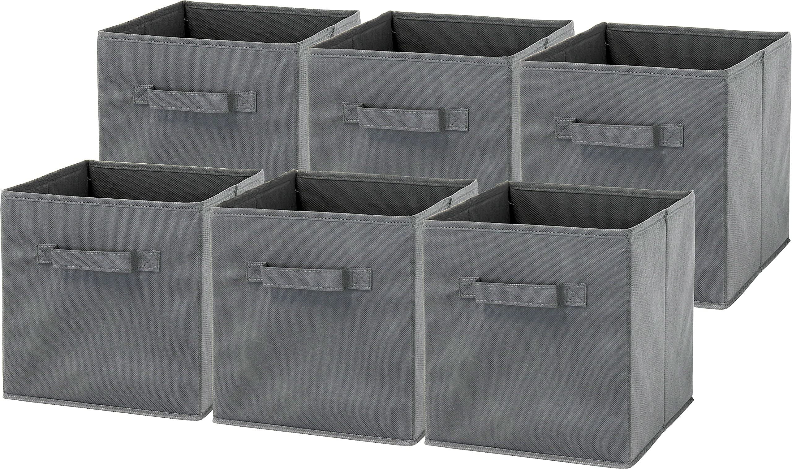 SimpleHouseware 6-Pack Foldable Fabric Cube Storage Bin, Tote Box ...