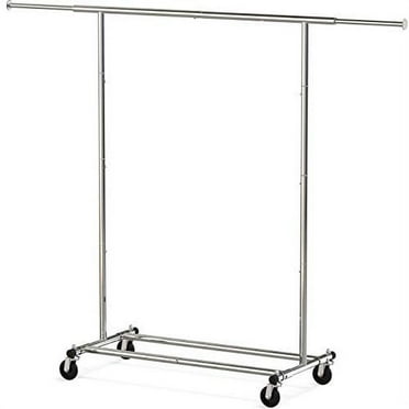 Mainstays Adjustable Rolling Garment Rack Metal Chrome, White, 84 ...