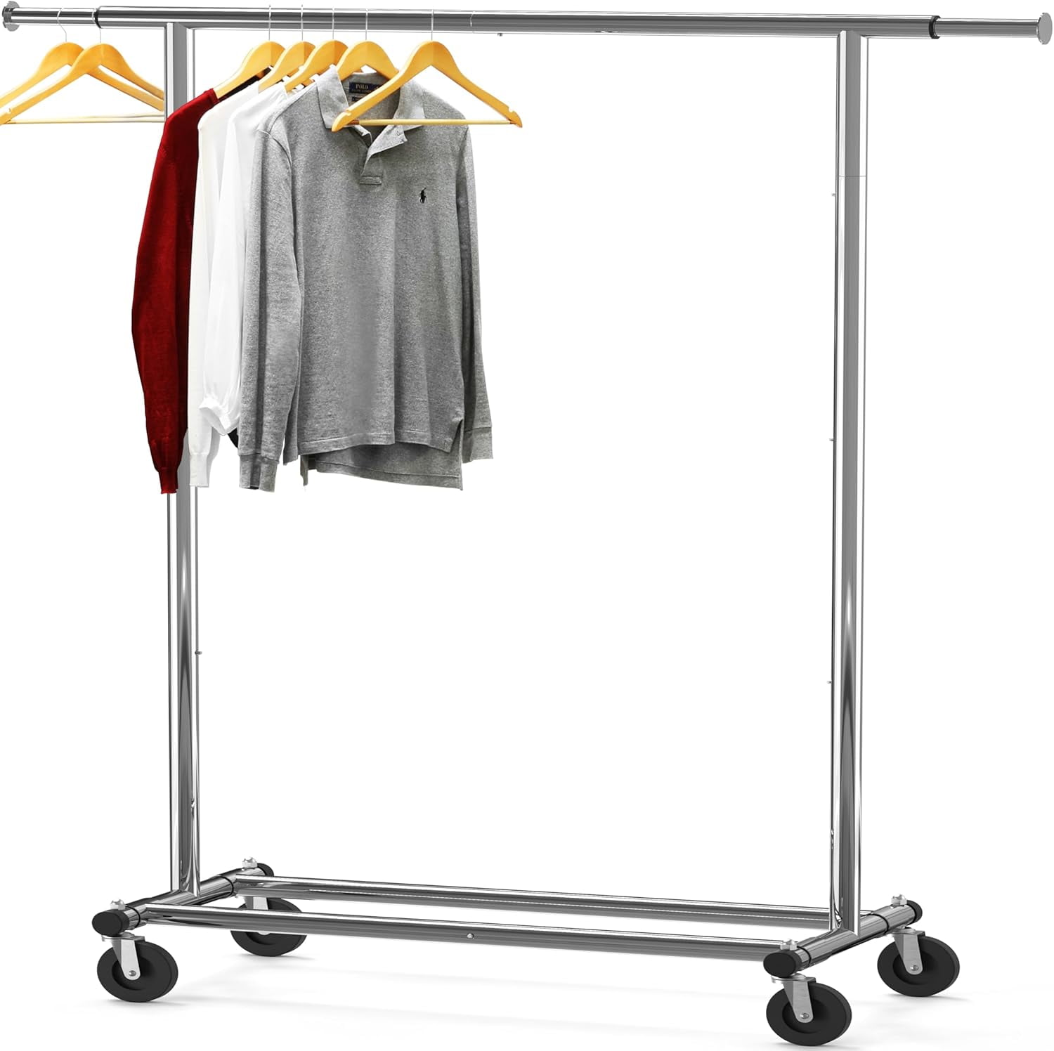 Simple Houseware Heavy Duty Clothing Garment Rack, Holds Up to 150 lbs ...