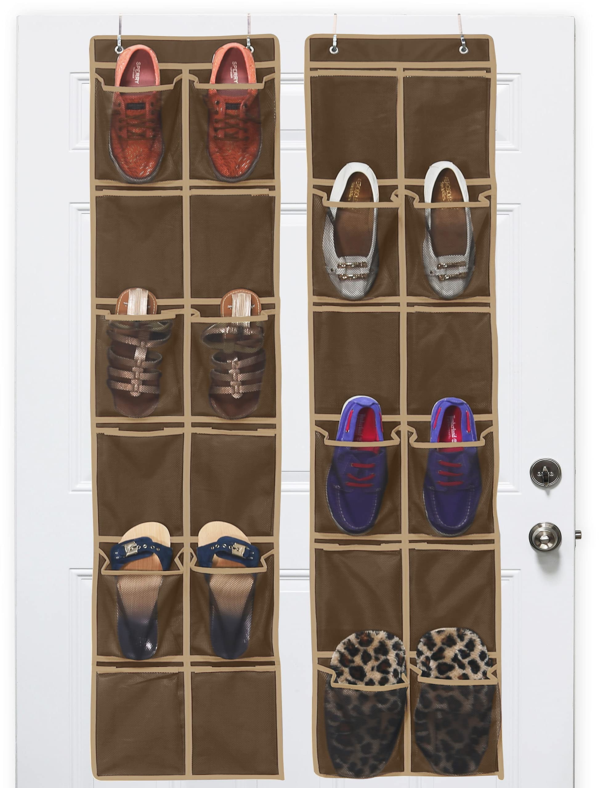 Simple Houseware Mesh Over Door Hanging Shoe Organizer, 12 Large ...