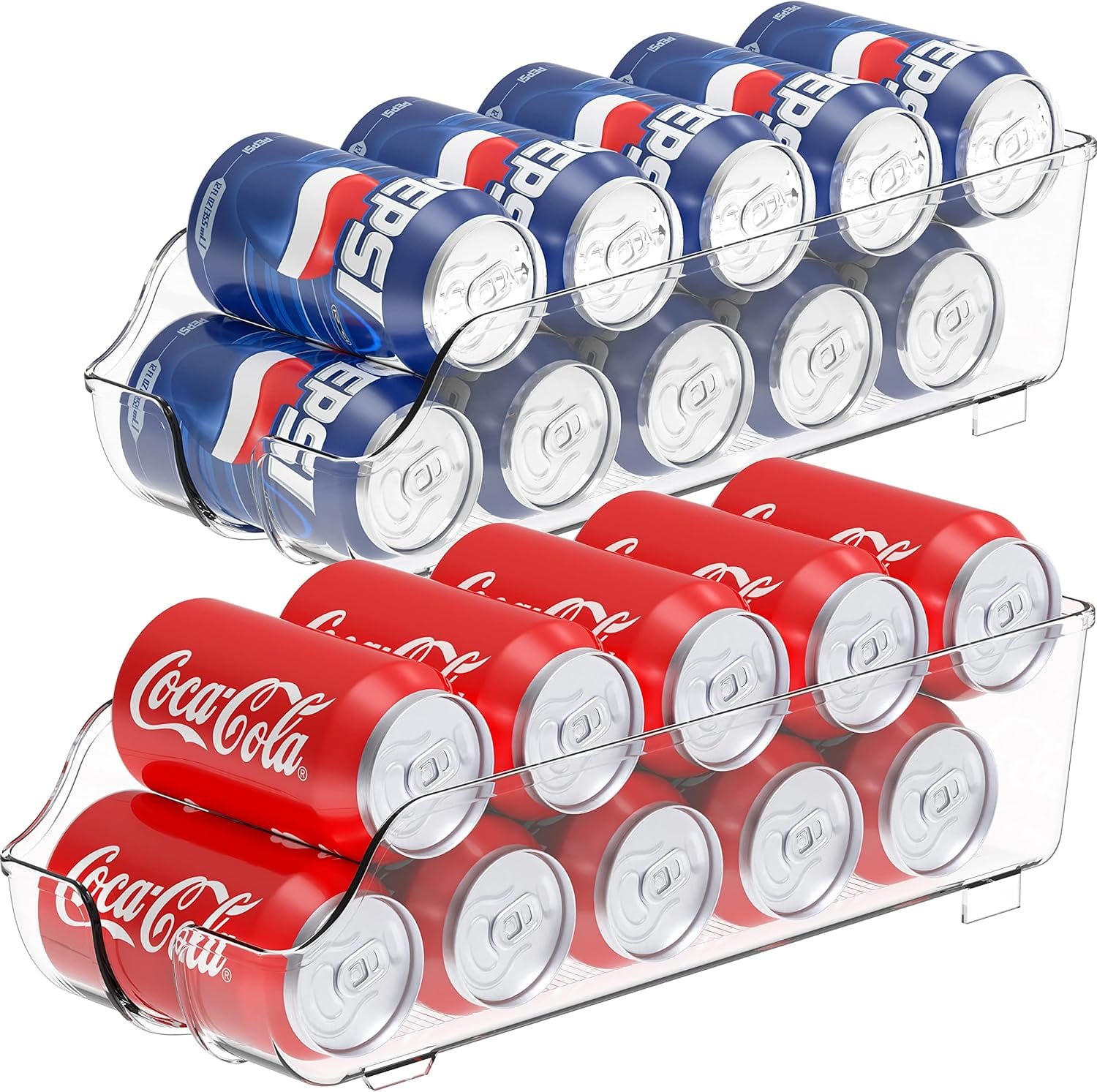 Simple Houseware Soda Can Organizer for Pantry / Refrigerator, Clear ...