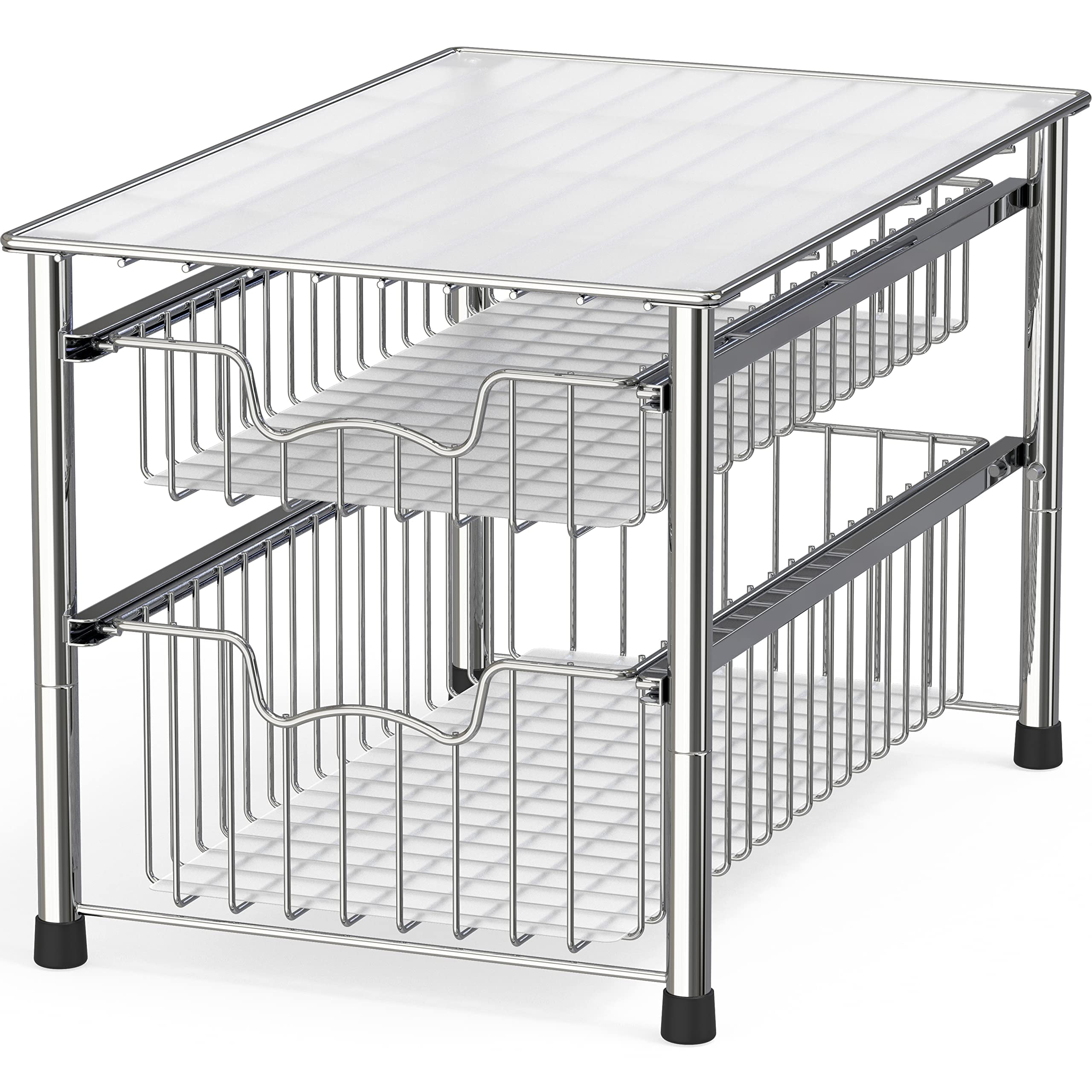 SimpleHouseware 2-Tier Wire Basket Drawer Organizer, Stackable Storage ...