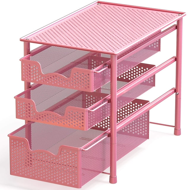 Simple Houseware Stackable 3 Tier Sliding Basket Organizer Drawer ...