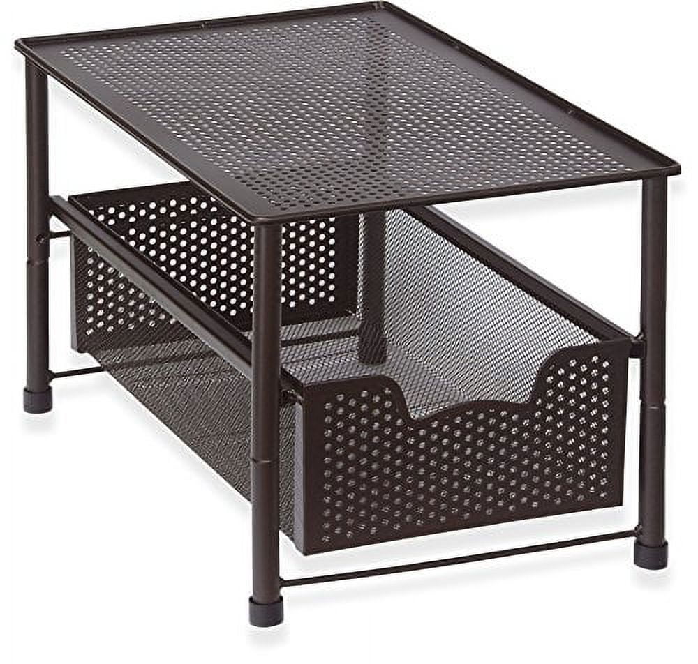 Simple Houseware Stackable Under Sink Sliding Basket Cabinet Organizer ...