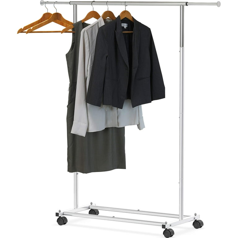 Mainstays Adjustable 2-Tier Rolling Garment Rack,, 54% OFF