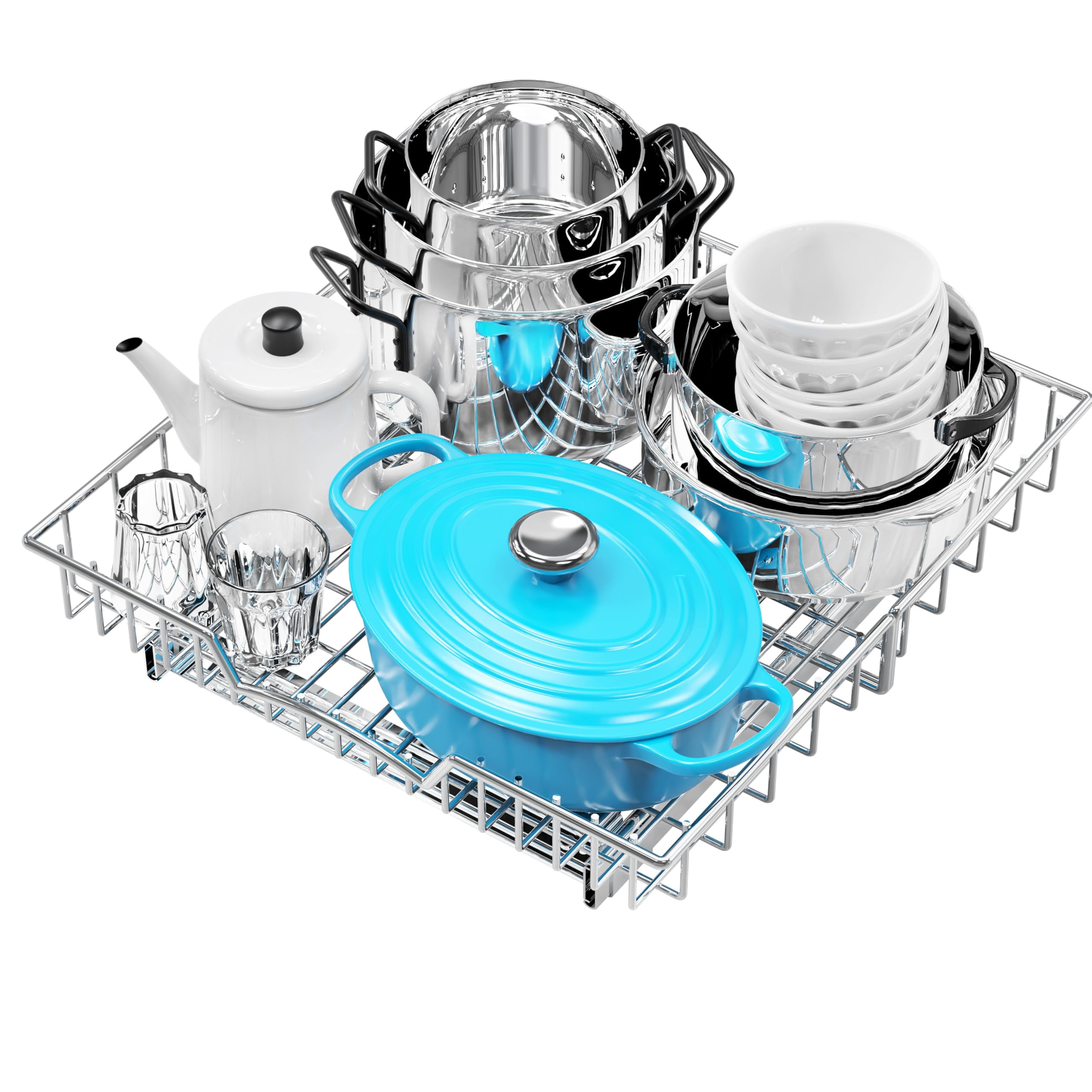 Simple Houseware Under Cabinet Pull Out Sliding Shelf Drawer Organizer ...