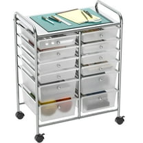 Essex Black Drawers & Rolling Cart with Tray and Extendable Table by ...