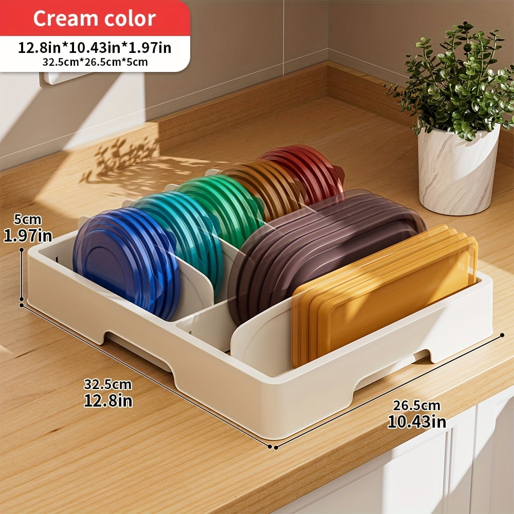 Simple Housewares Adjustable Divider Food Container Lid Organizer ...