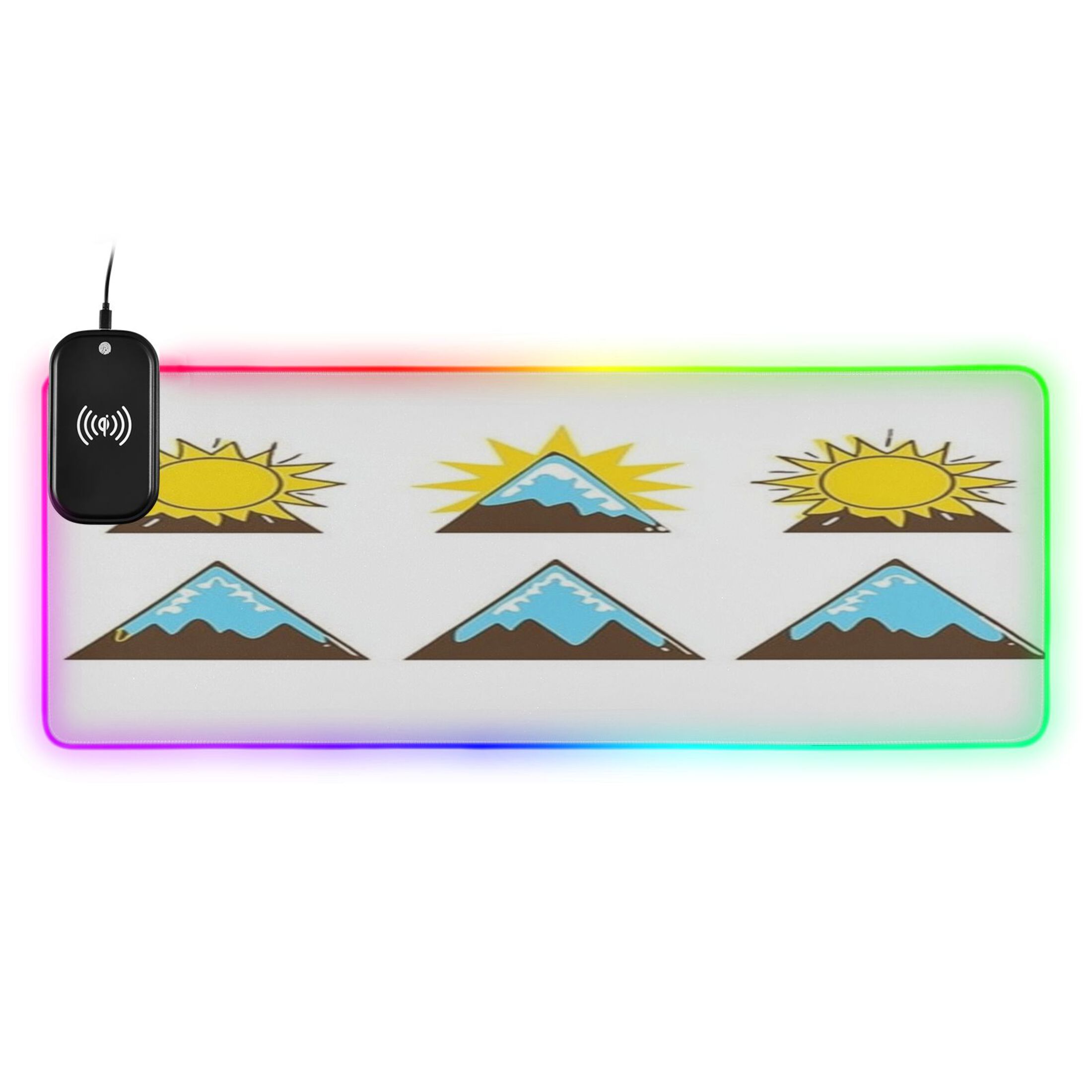 Simple Illustration Mountain Large RGB Gaming Mouse Pad with Fast ...