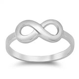 Simple Infinity Symbol Forever Endless Knot Ring Sterling Silver Band ...