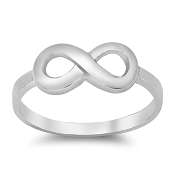 Simple Infinity Symbol Forever Endless Knot Ring Sterling Silver Band ...