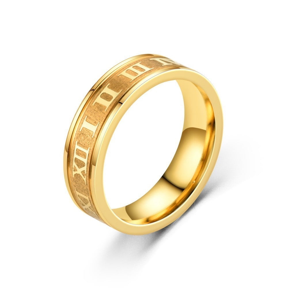 Unisex Stainless Steel Ring Round Shape Inner Arc Step Corrosion Design ...