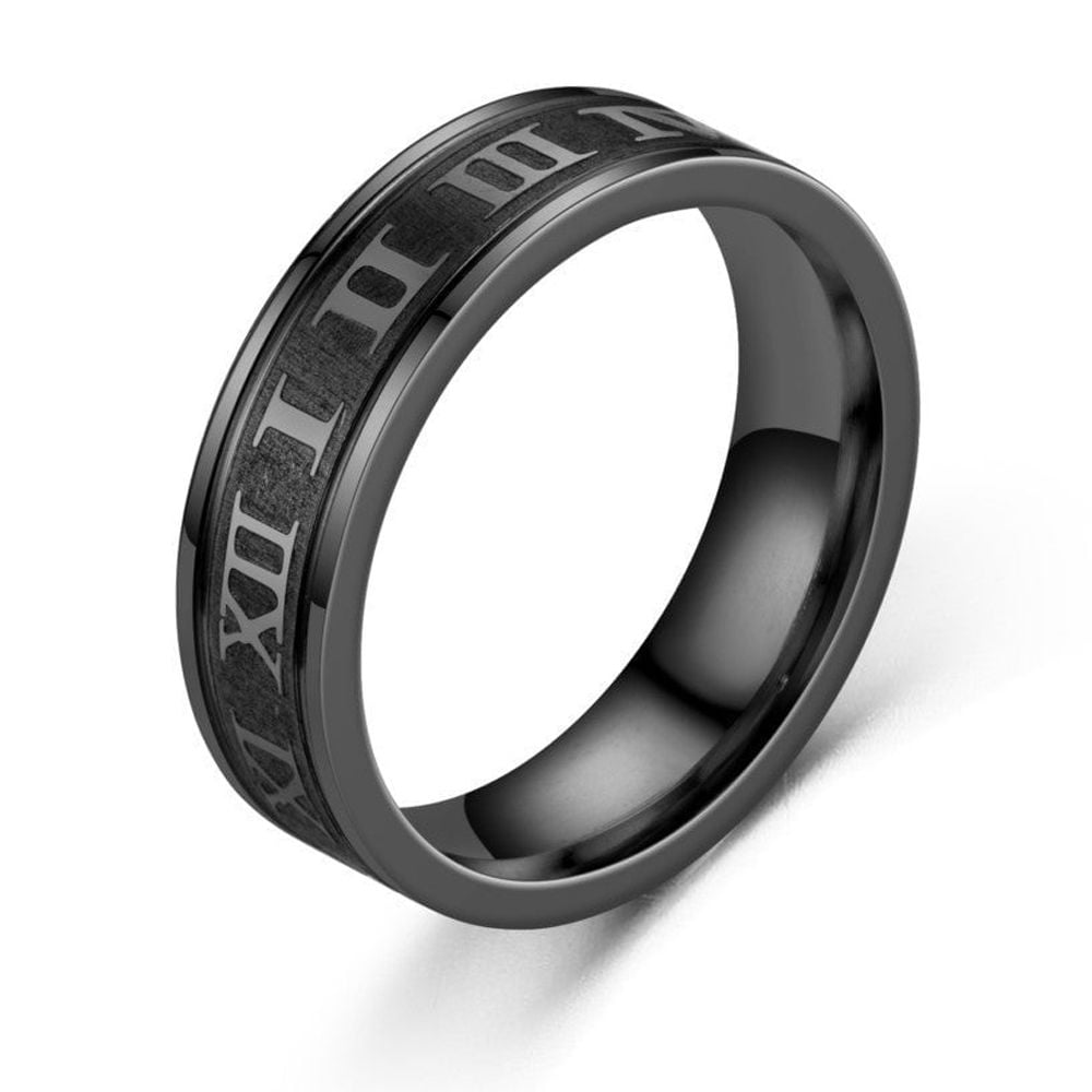 Unisex Stainless Steel Ring Round Shape Inner Arc Step Corrosion Design ...